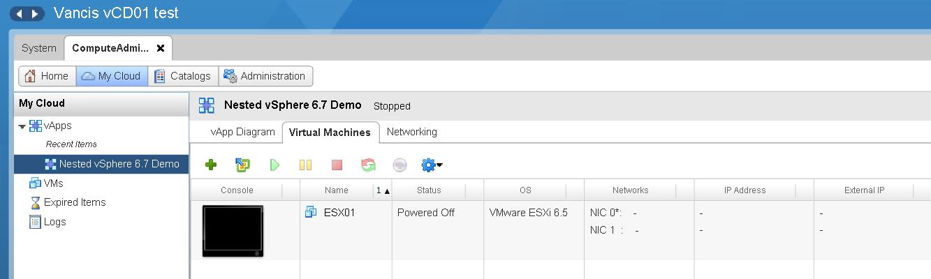 Creating A Nested Esxi Server In Vcloud Director Vcloud Vision