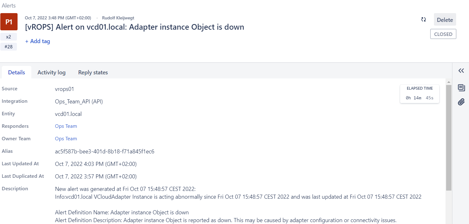 Send vROPS notifications using webhooks - vCloud Vision